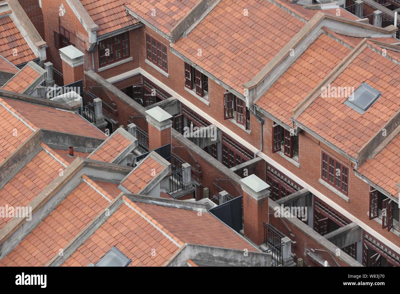 A view of the Shikumen complex, the Jianyeli neighborhood, being ...