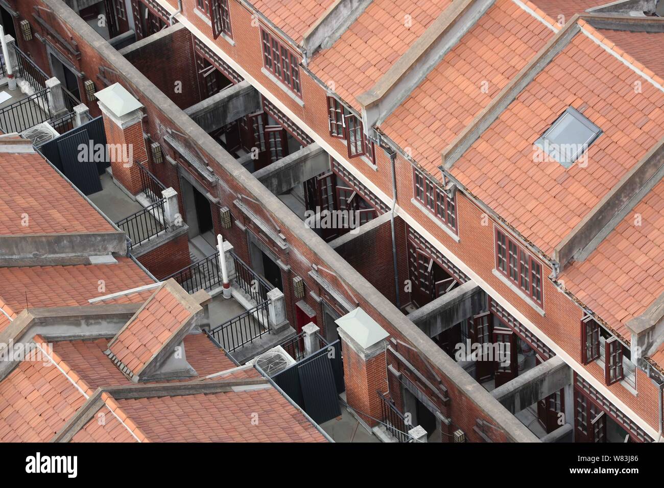 A view of the Shikumen complex, the Jianyeli neighborhood, being ...
