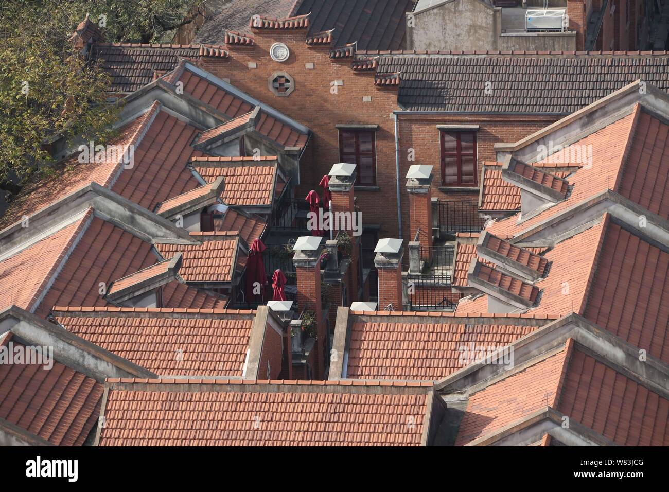 A view of the Shikumen complex, the Jianyeli neighborhood, being ...