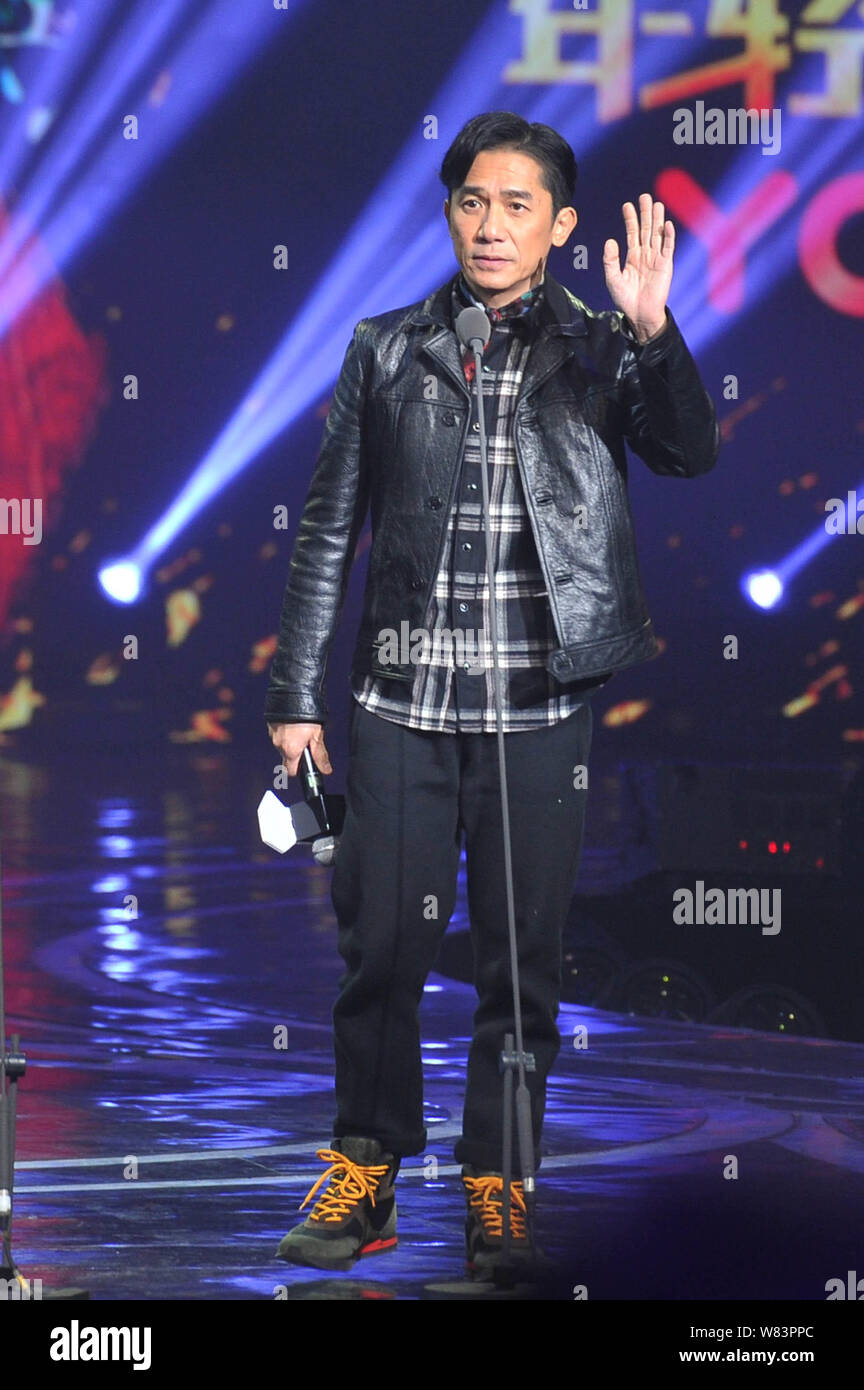 Hong Kong actor Tony Leung attends the 2016 Young Choice Youku Awards ...