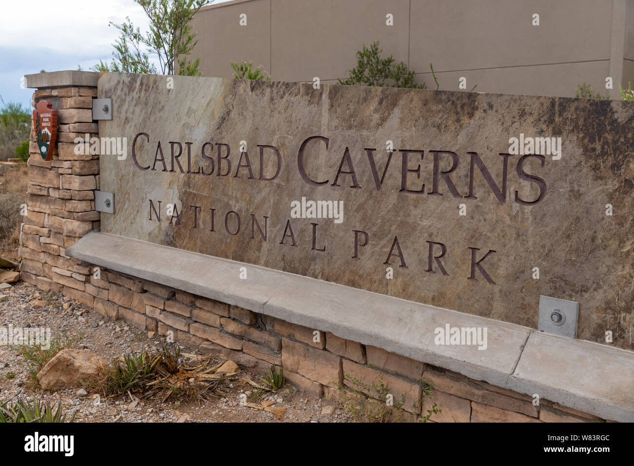 Sign for Carlsbad Caverns National Park in New Mexico Stock Photo - Alamy