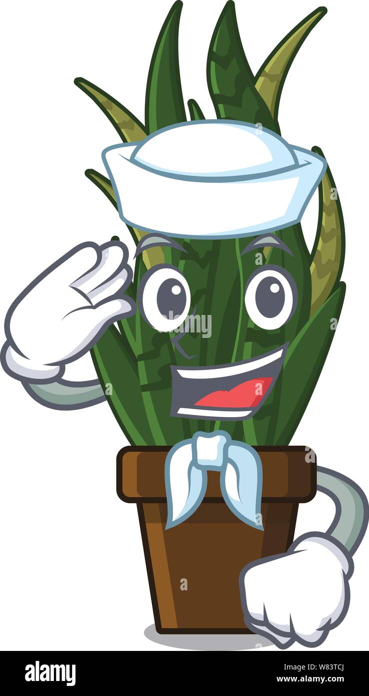 Sailor snake plant isolated with the mascot Stock Vector Image & Art ...