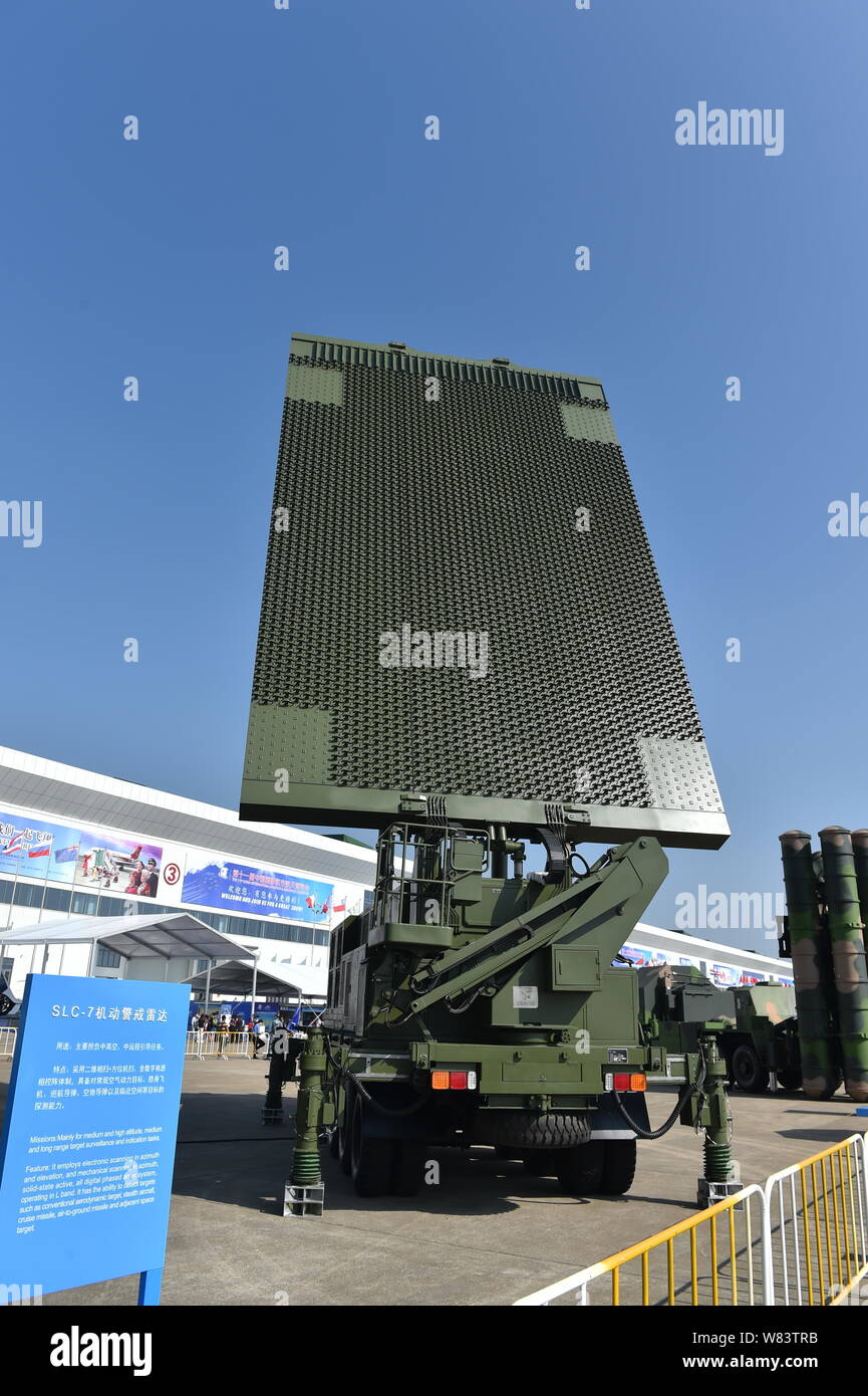 China's SLC-7 mobile radar is on display during the 11th China International Aviation and ...