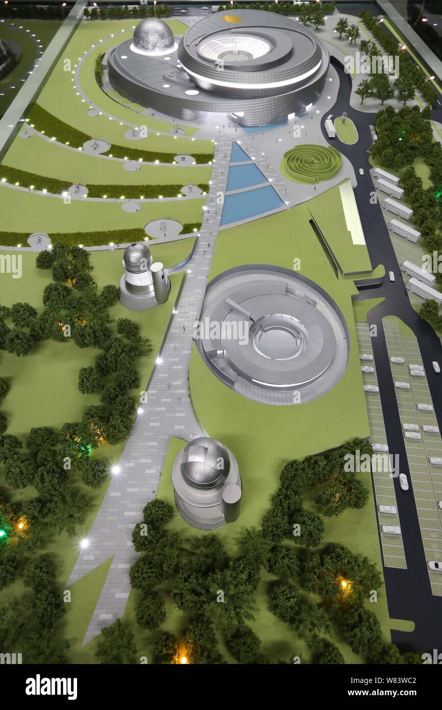A model of the Shanghai Planetarium, which will be the world's biggest ...