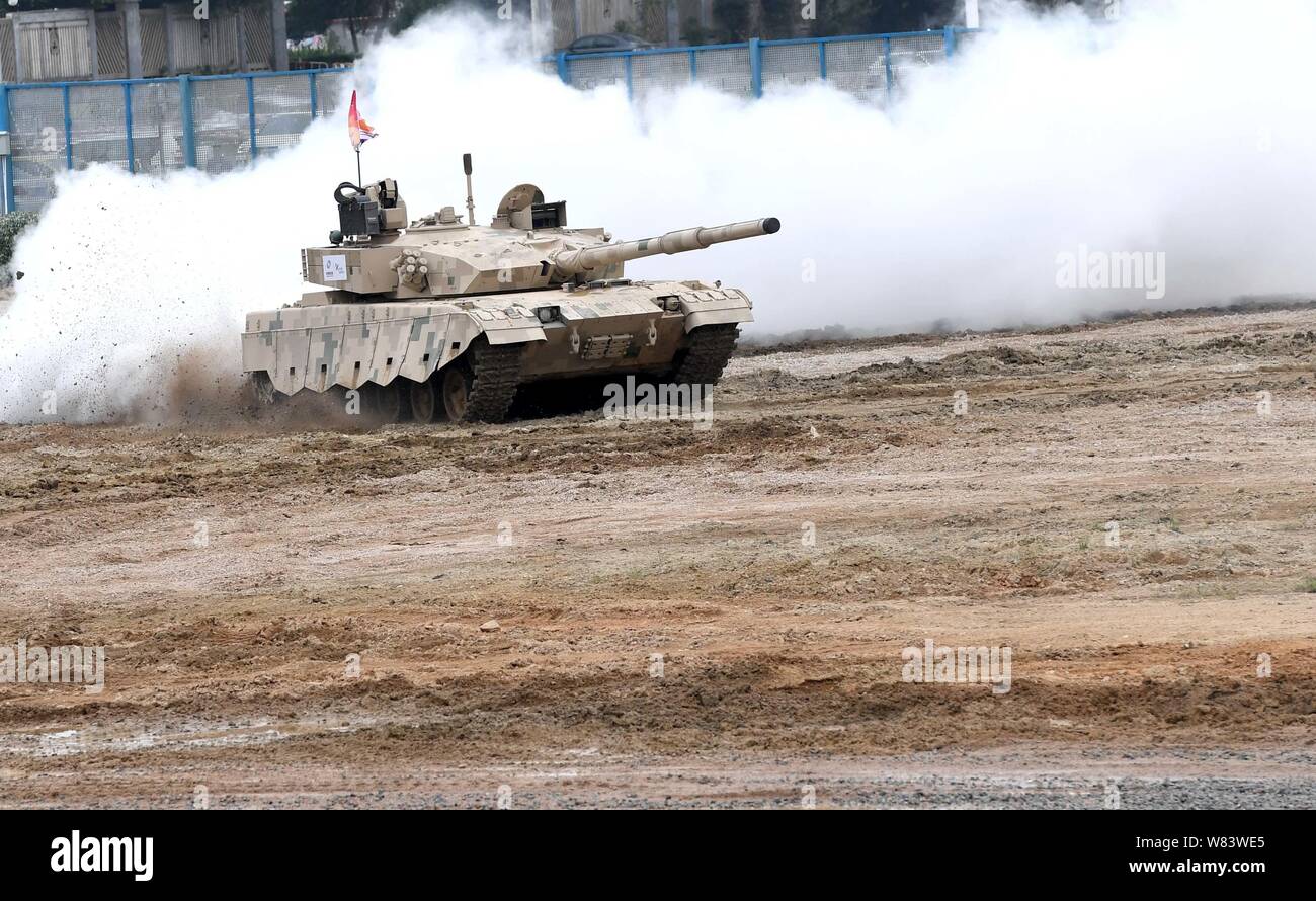 A Chinese-made VT2 tank, an export version of the Type 96G, performs ...