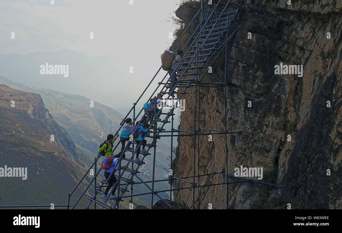 800 meter cliff on a steel ladder hi-res stock photography and images ...