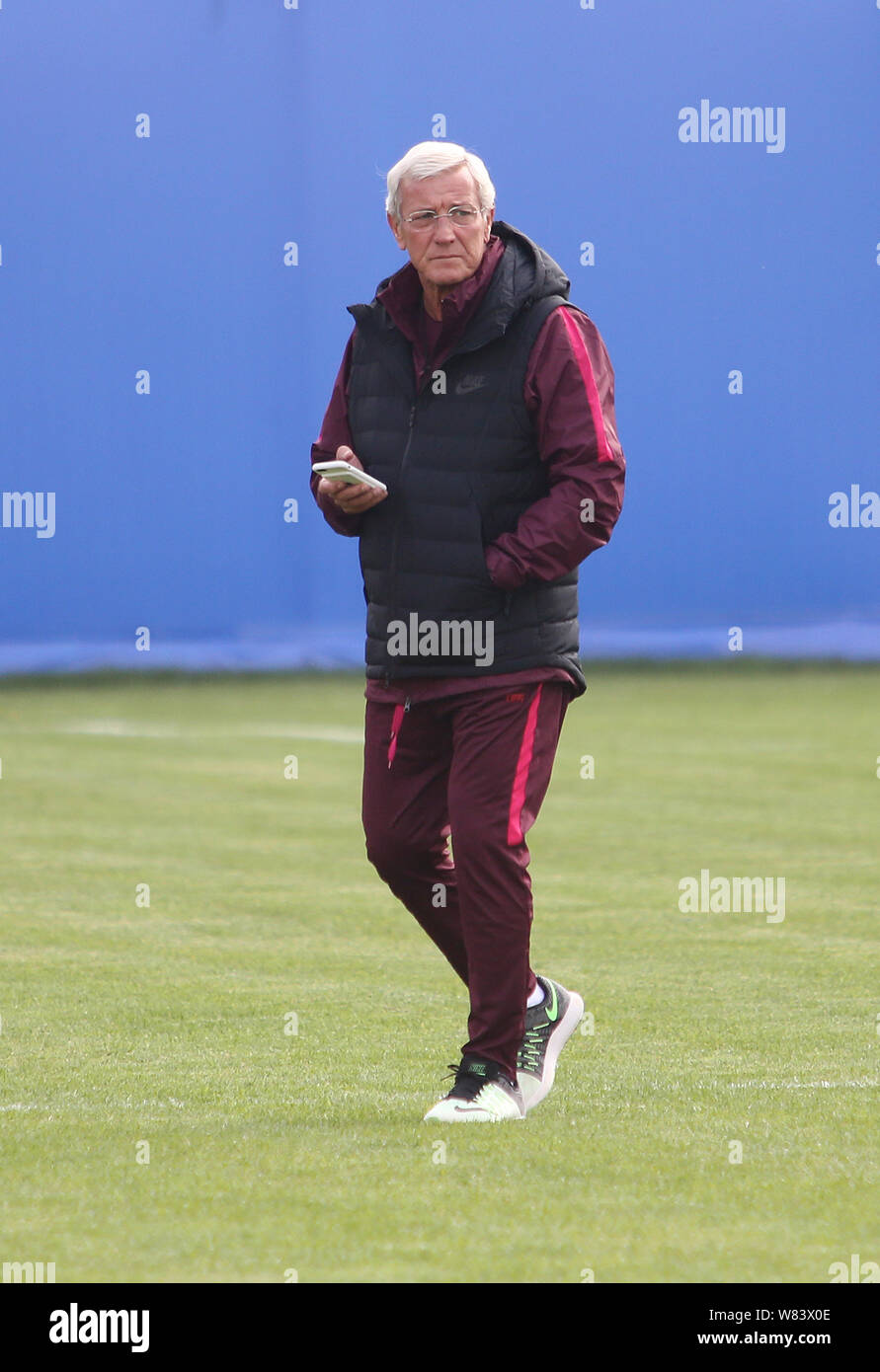 Head coach Marcello Lippi of the Chinese national men's football team ...
