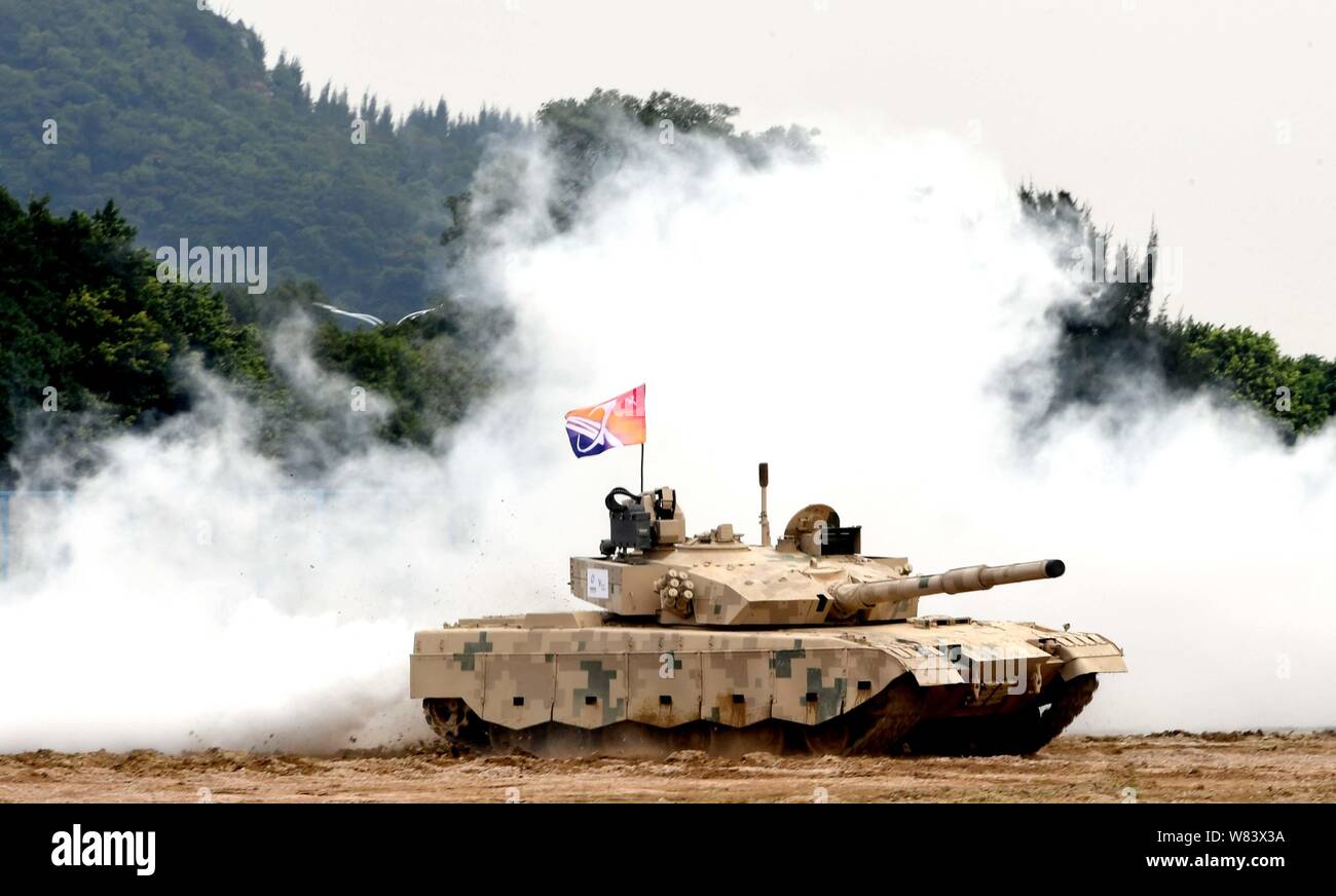 A Chinese-made VT2 tank, an export version of the Type 96G, performs ...
