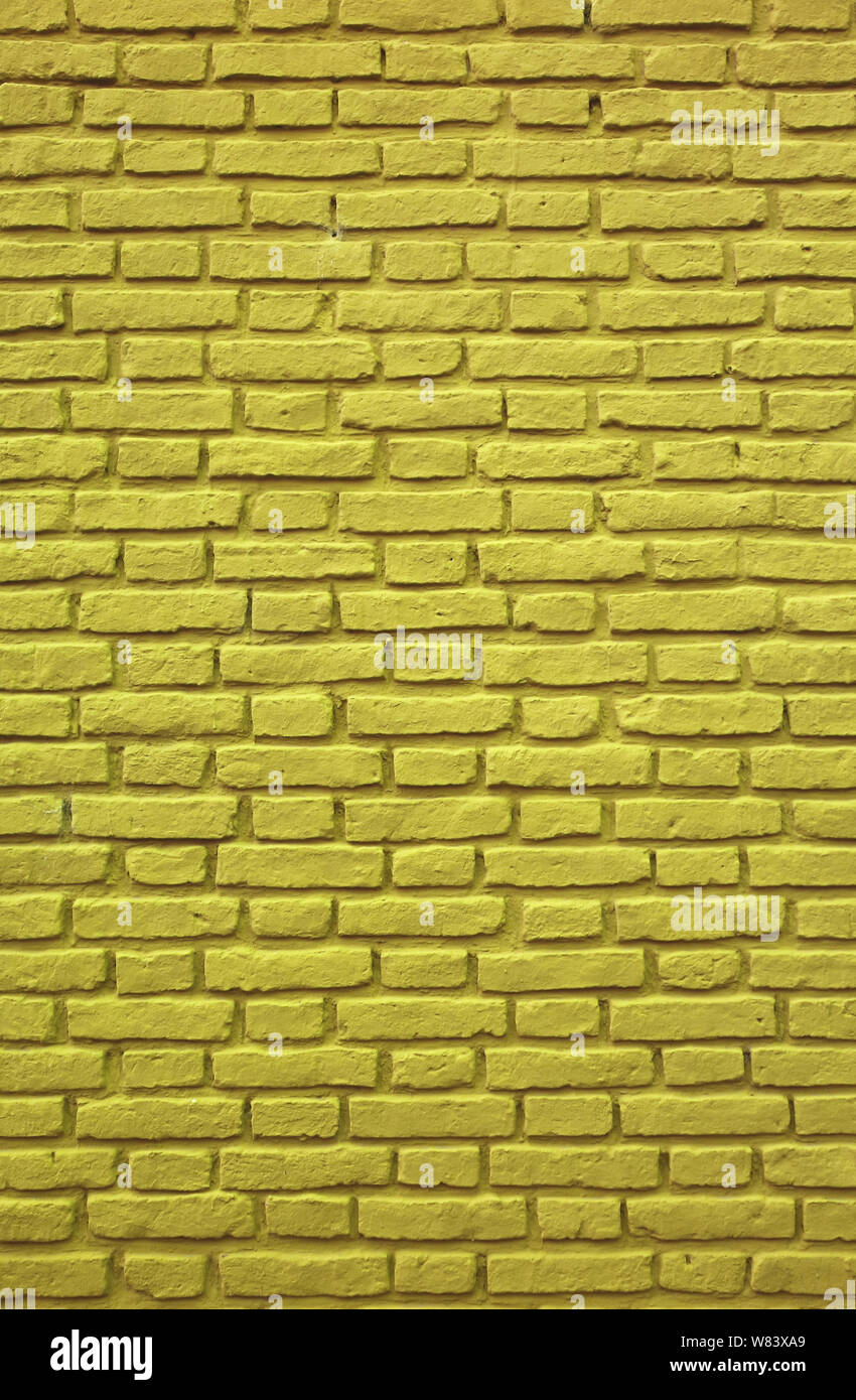 Vertical Image of Mustard Yellow Colored Brick Wall for Background ...