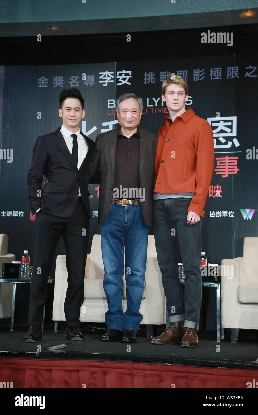 (From left) Taiwanese-American actor Mason Lee, Taiwanese director Ang ...