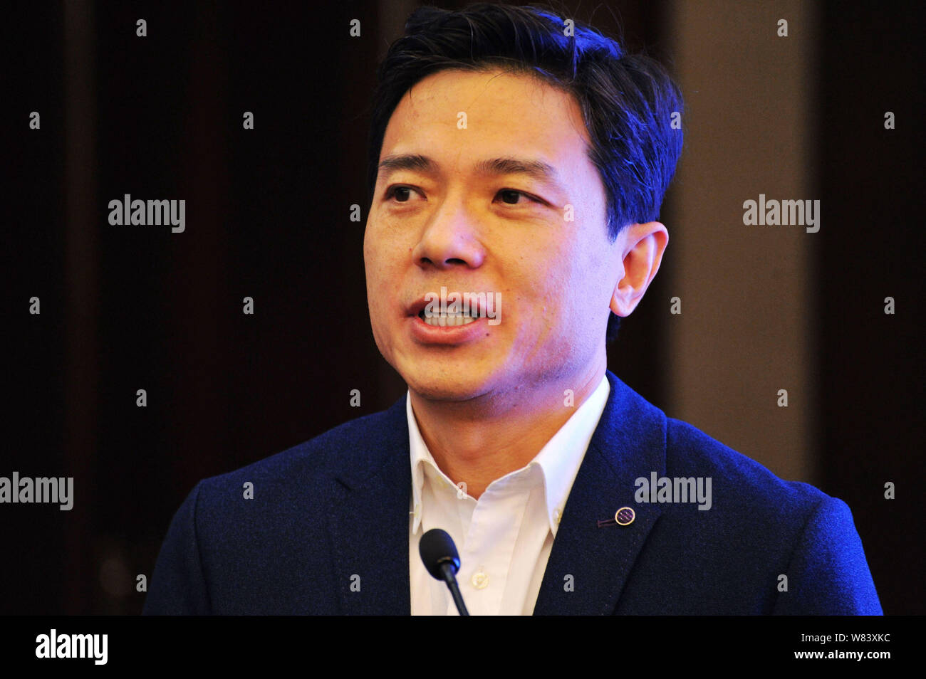 Robin Li Yanhong, Chairman and CEO of Baidu, speaks during a signing ...