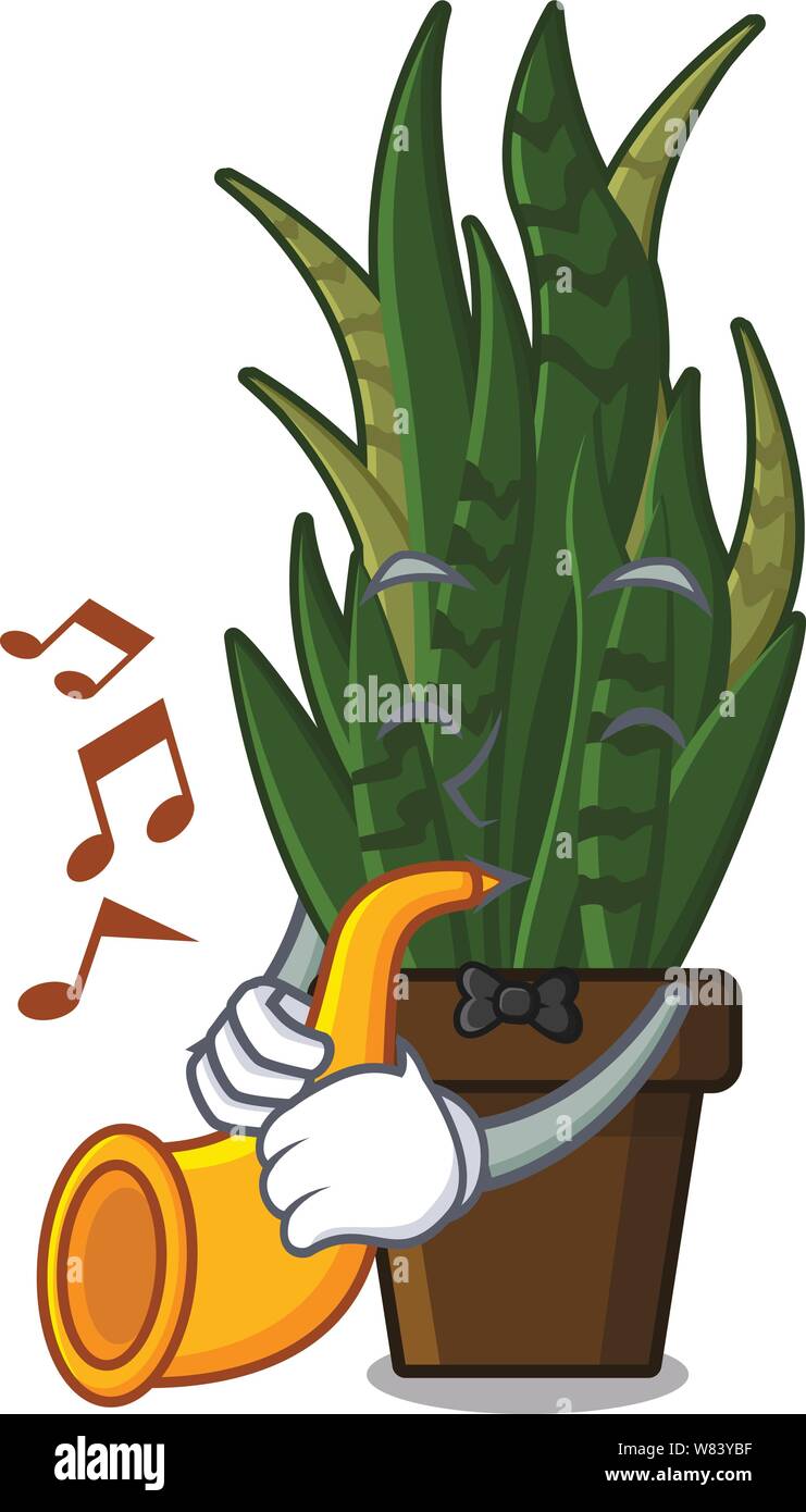 With trumpet snake plant with the character shape Stock Vector Image ...