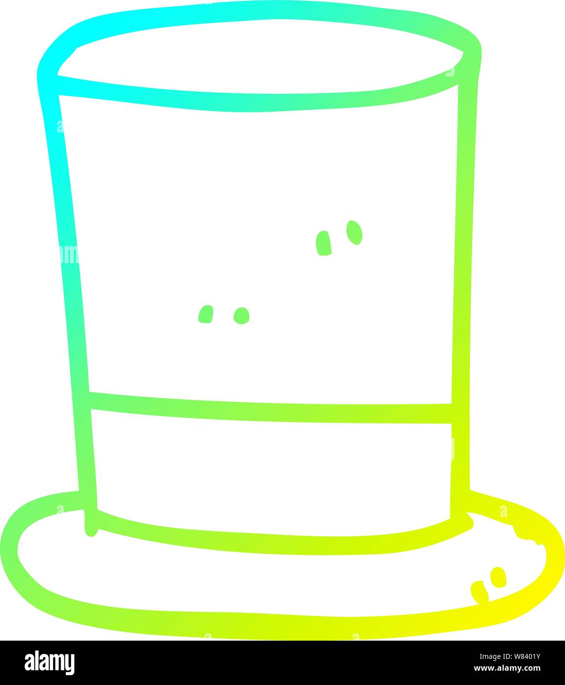 cold gradient line drawing of a cartoon top hat Stock Vector Image ...