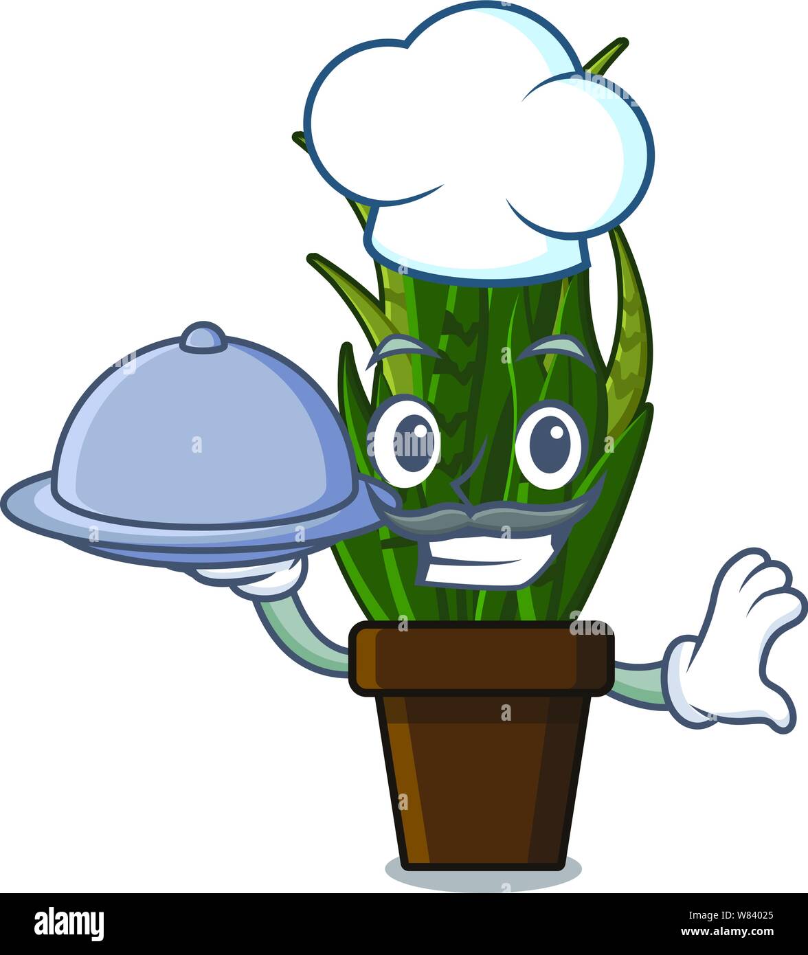 Chef with food snake plant with the character shape Stock Vector Image ...
