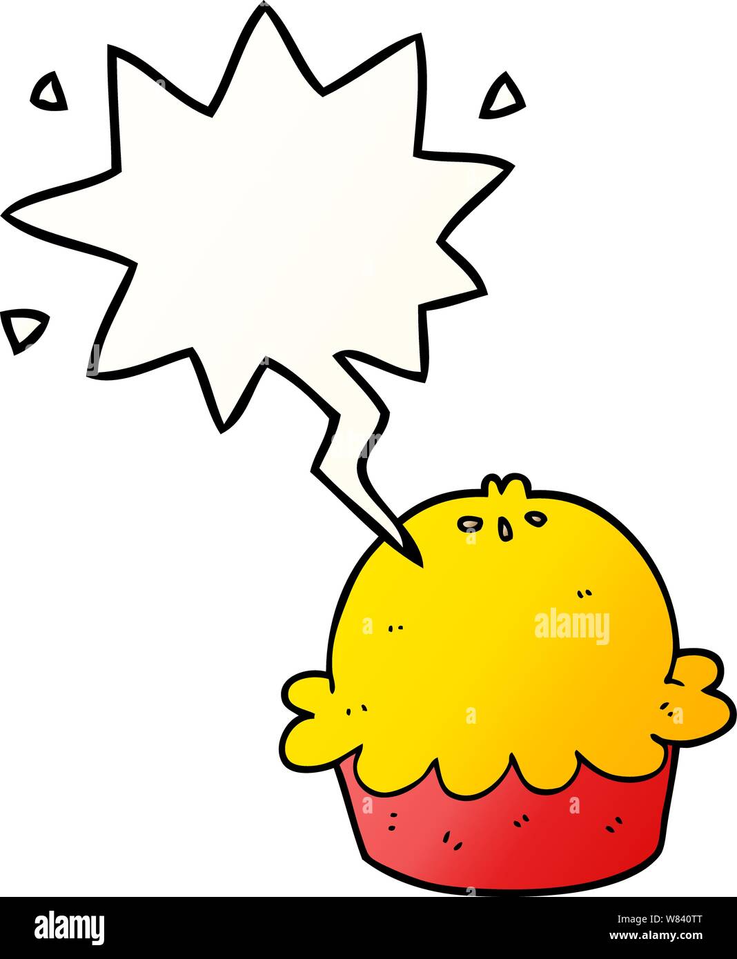 cartoon pie with speech bubble in smooth gradient style Stock Vector ...