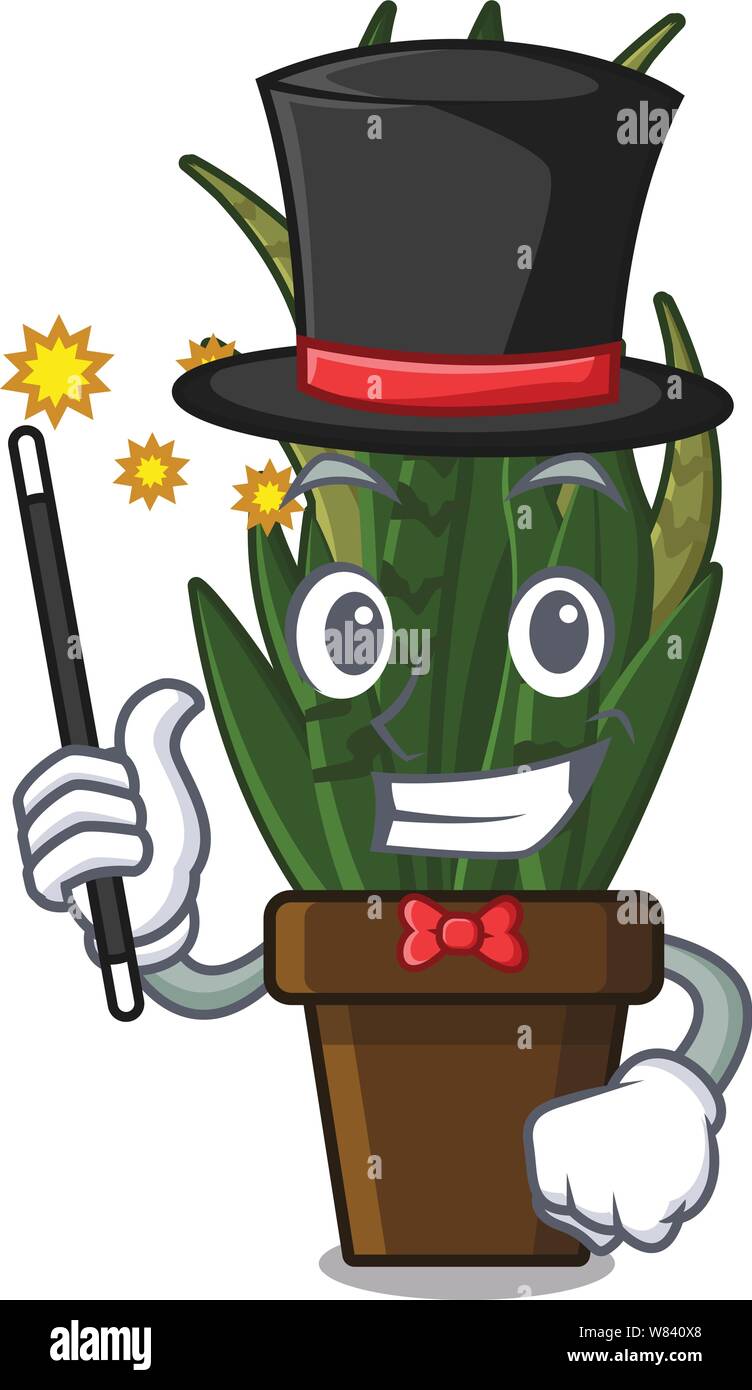 Magician cartoon snake plant grows behind house Stock Vector Image ...