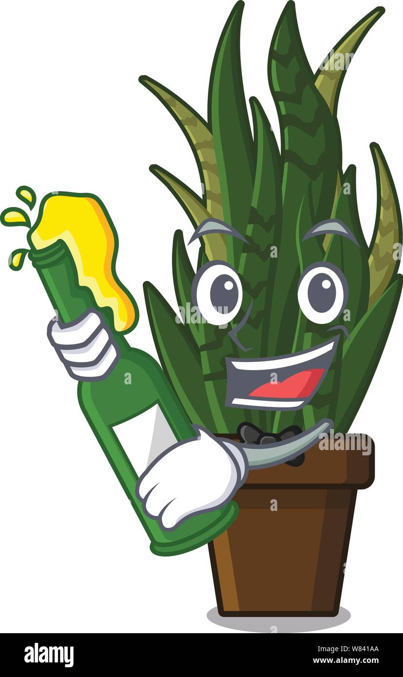 With beer cartoon snake plant grows behind house Stock Vector Image ...