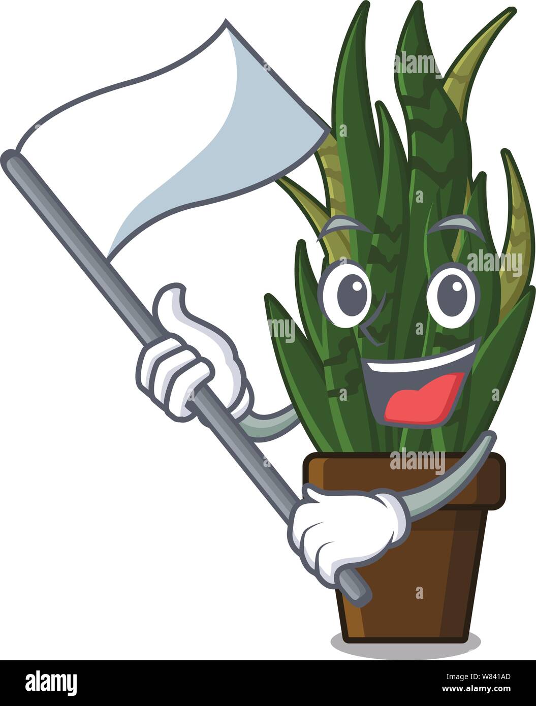 With flag cartoon snake plant grows behind house Stock Vector Image ...