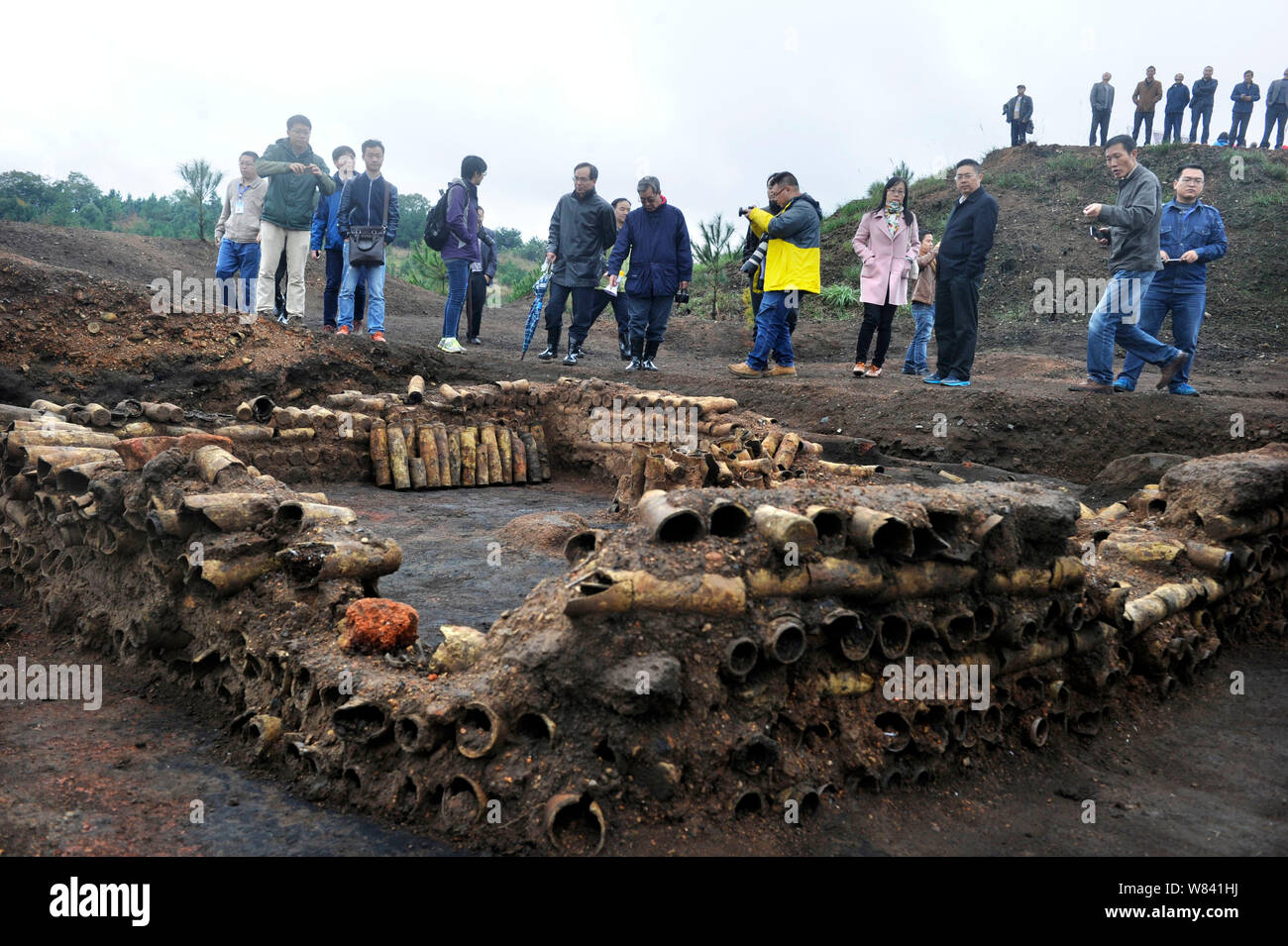 Chinese archaeologists investigate zinc smelting furnace and slag at an ...