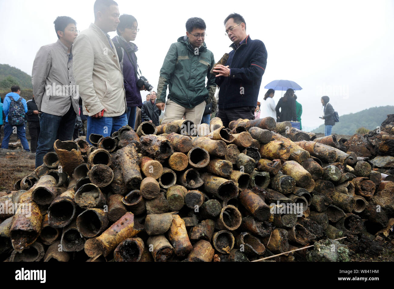 Chinese archaeologists investigate zinc smelting furnace and slag at an ...