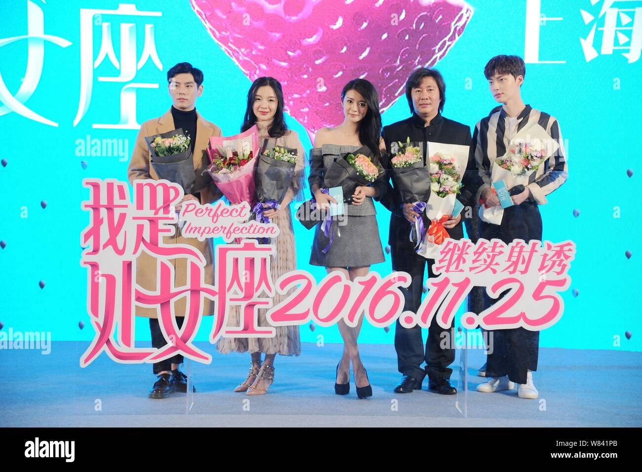 (From left) Chinese actor Song Jiayang, actress Zhang Xun, Taiwanese ...