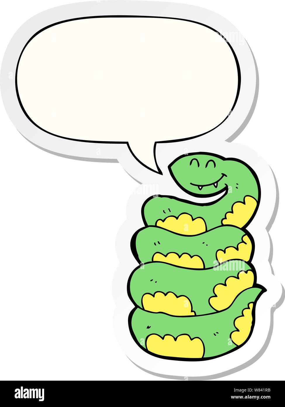 cartoon snake with speech bubble sticker Stock Vector Image & Art - Alamy