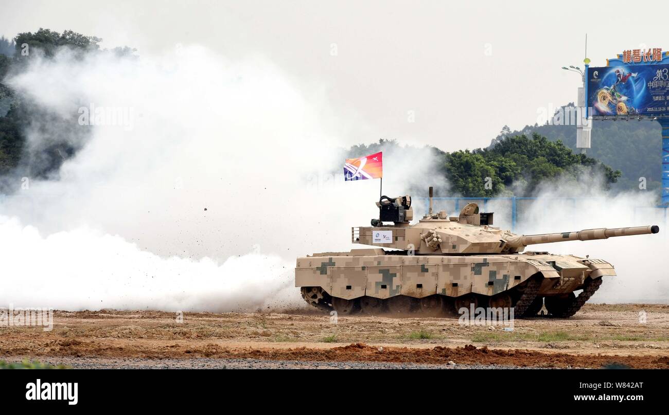 A Chinese-made VT2 tank, an export version of the Type 96G, performs ...