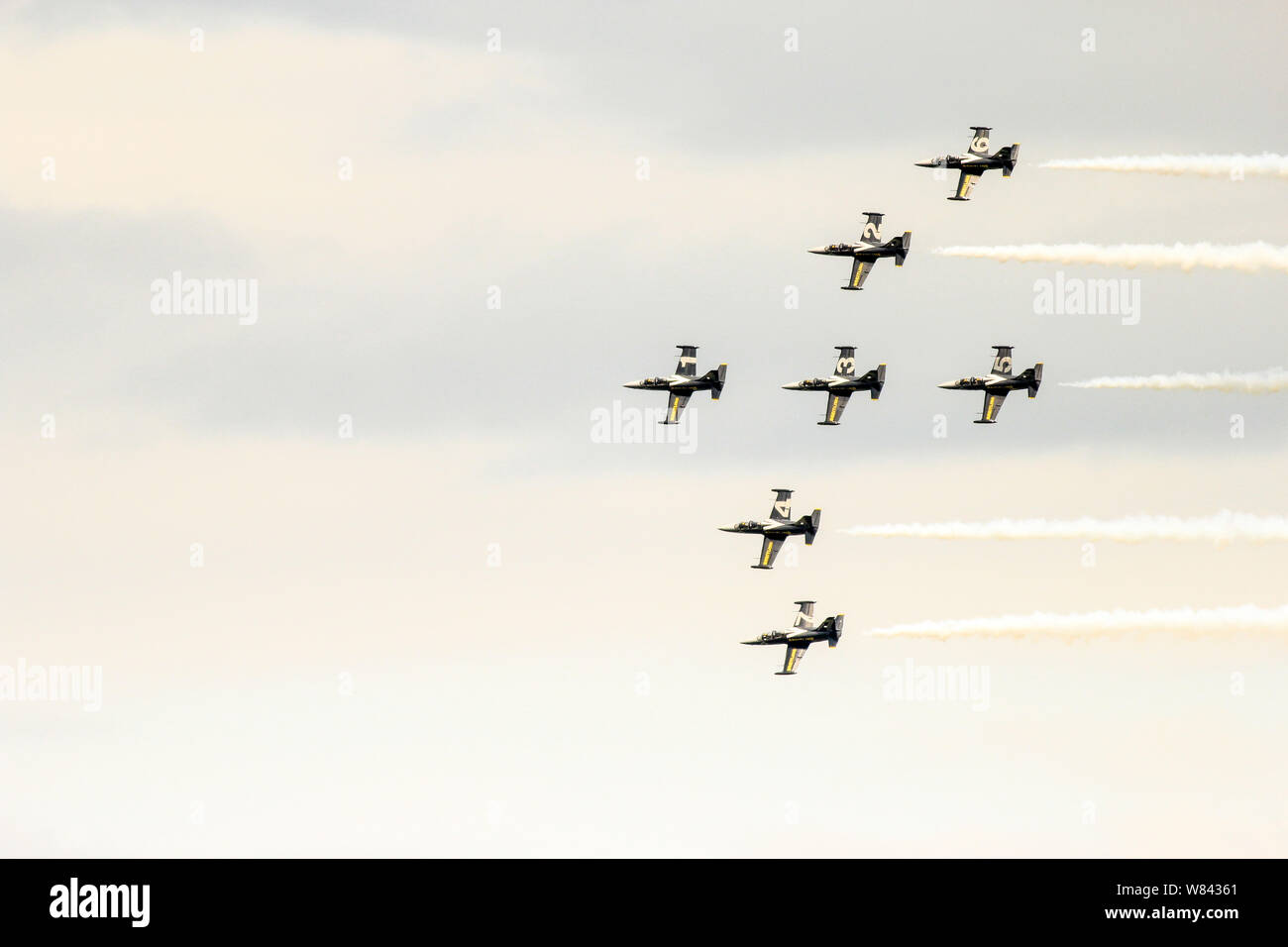 Breitling Jet Team performing fascinating aerobatic stunts in the sky ...