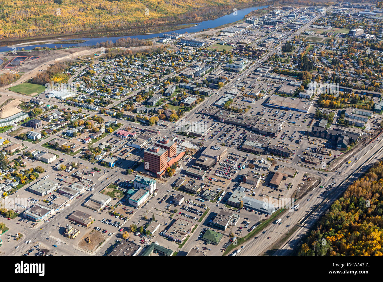 Aerial view of Fort McMurray, Alberta Canada Stock Photo - Alamy