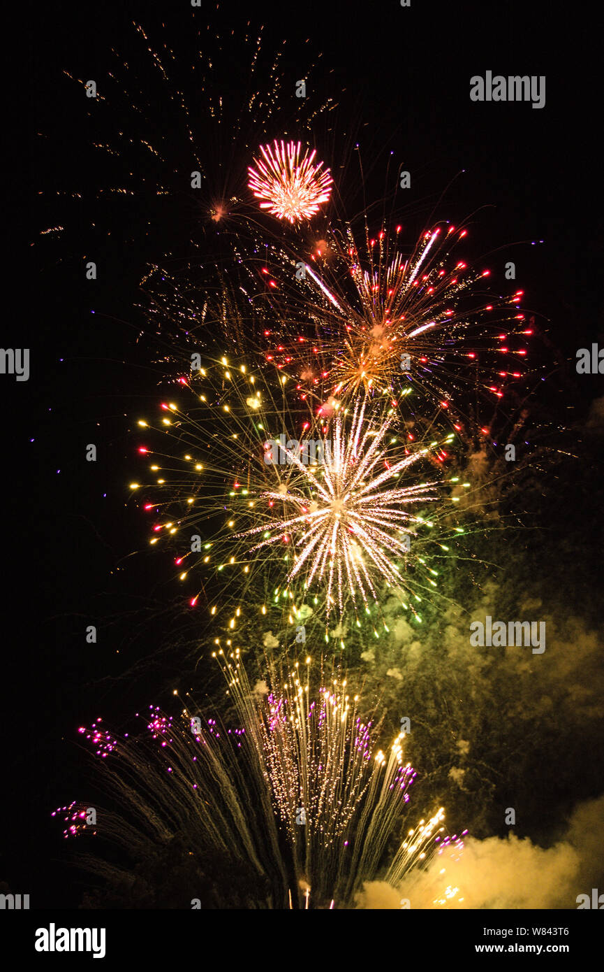 Colorful fireworks single shot Stock Photo - Alamy