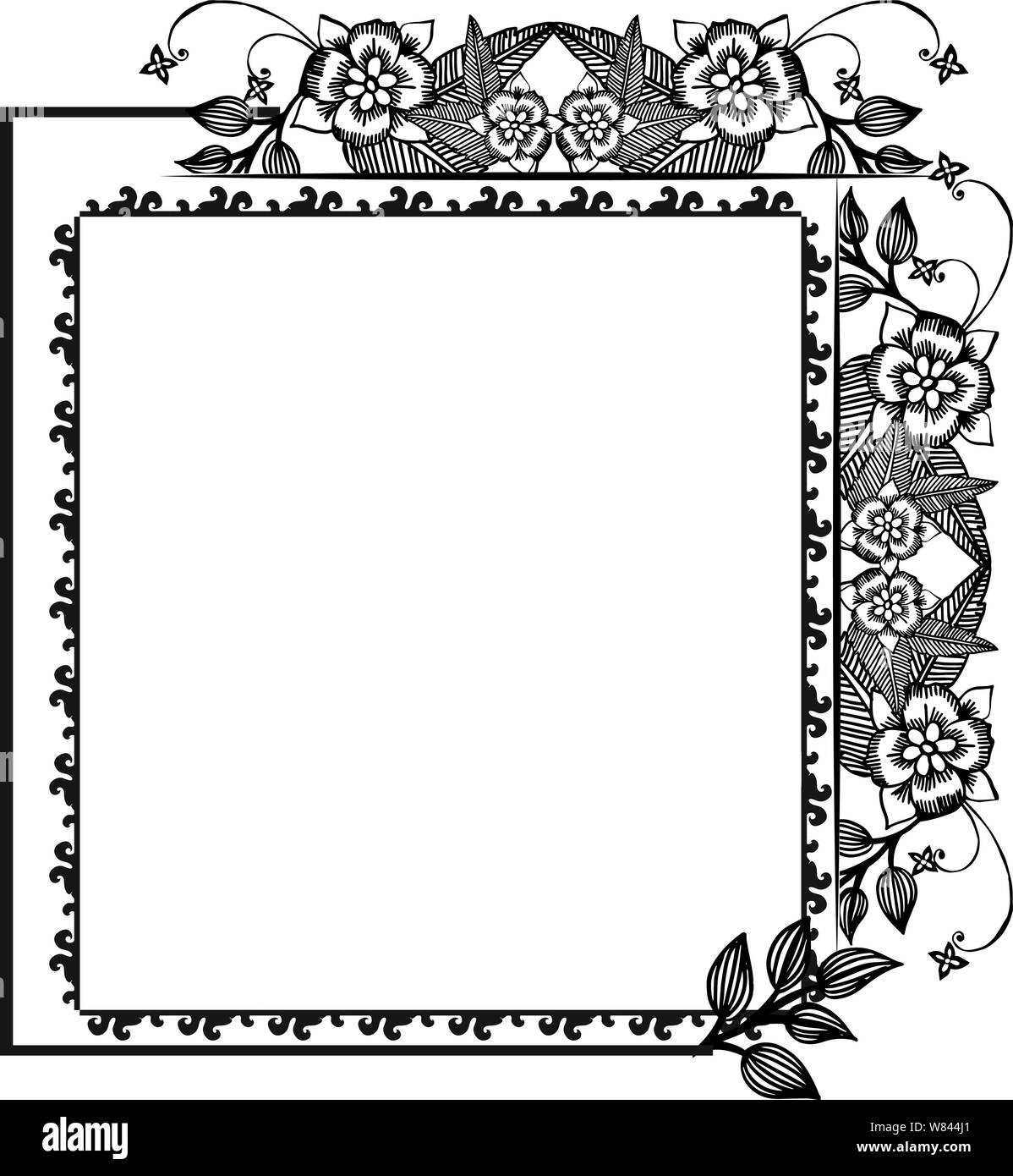 Template of card, with texture ornament floral frame, with unique frame ...