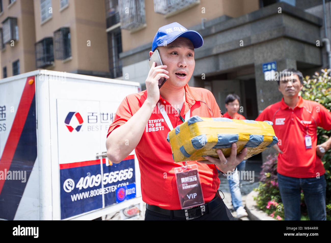 --FILE--Zhou Jian, vice president of Best Logistics and general manager ...