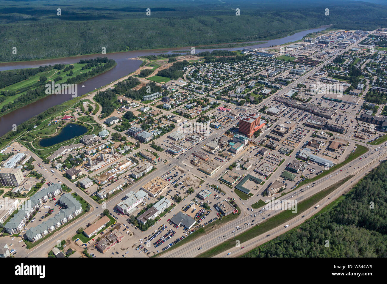 Aerial view of Fort McMurray, Alberta Canada Stock Photo - Alamy