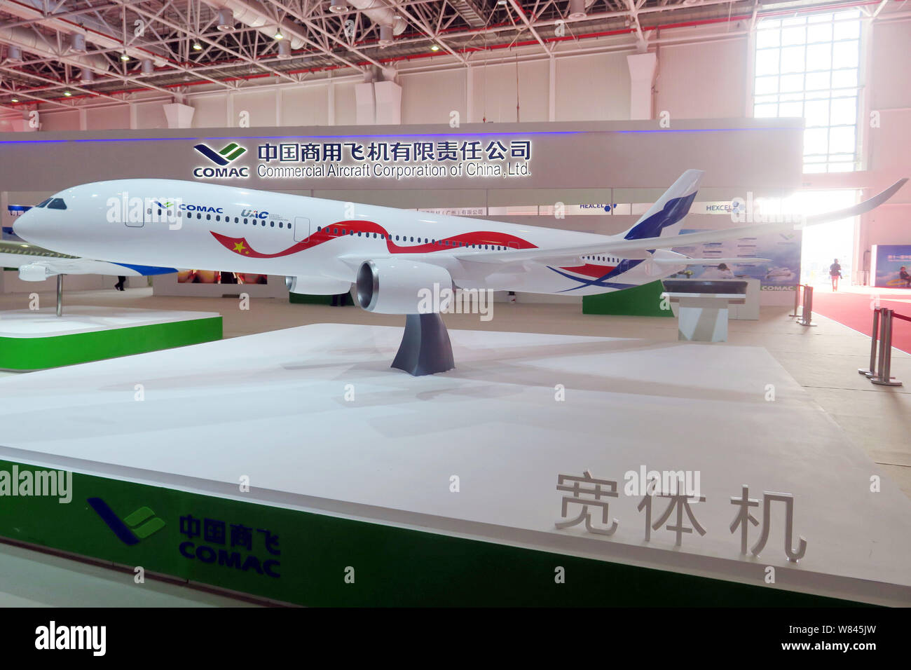 A model of a wide-body commercial jet being developed by China's COMAC ...