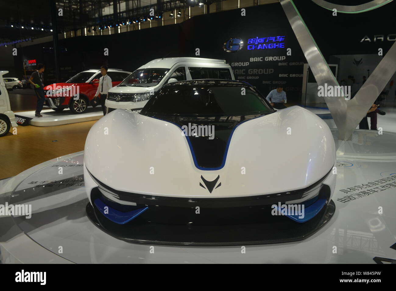 An ARCFOX-7 electric concept car of BAIC Group is on display during the ...