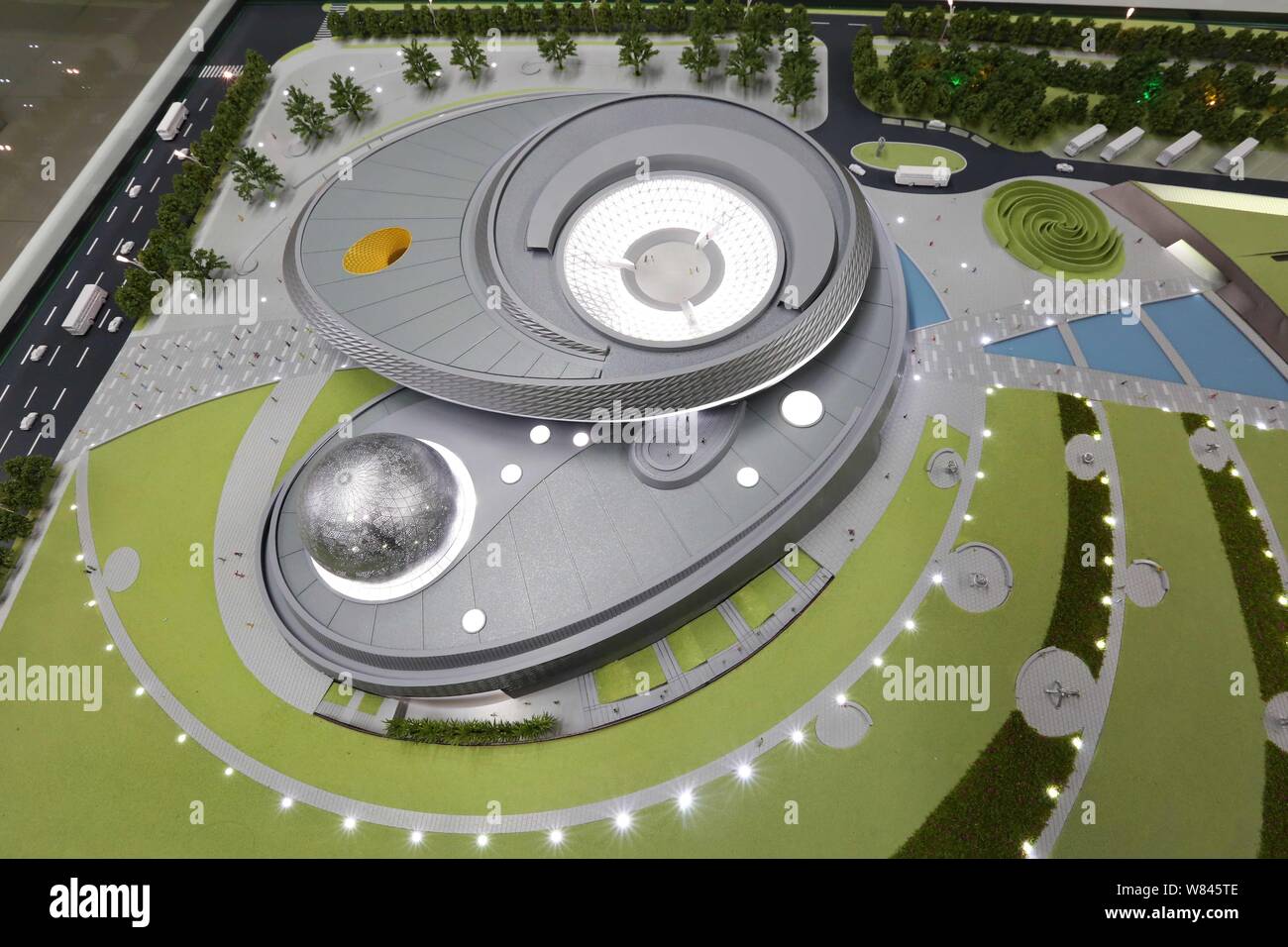 A model of the Shanghai Planetarium, which will be the world's biggest ...