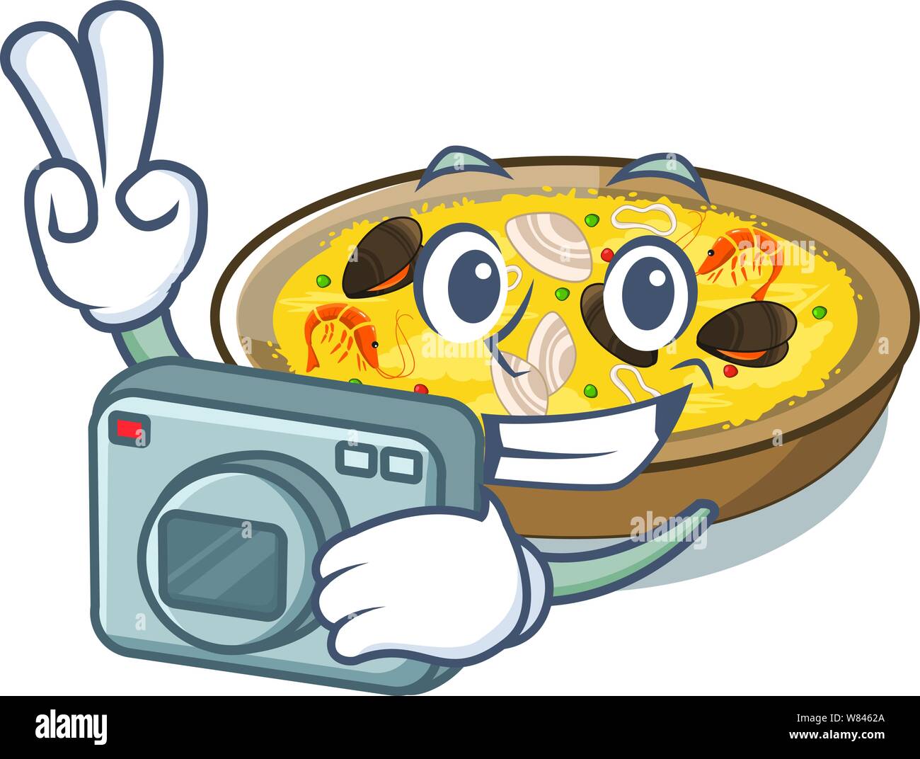 Photographer spanish paella dishes in cartoon shape Stock Vector Image ...