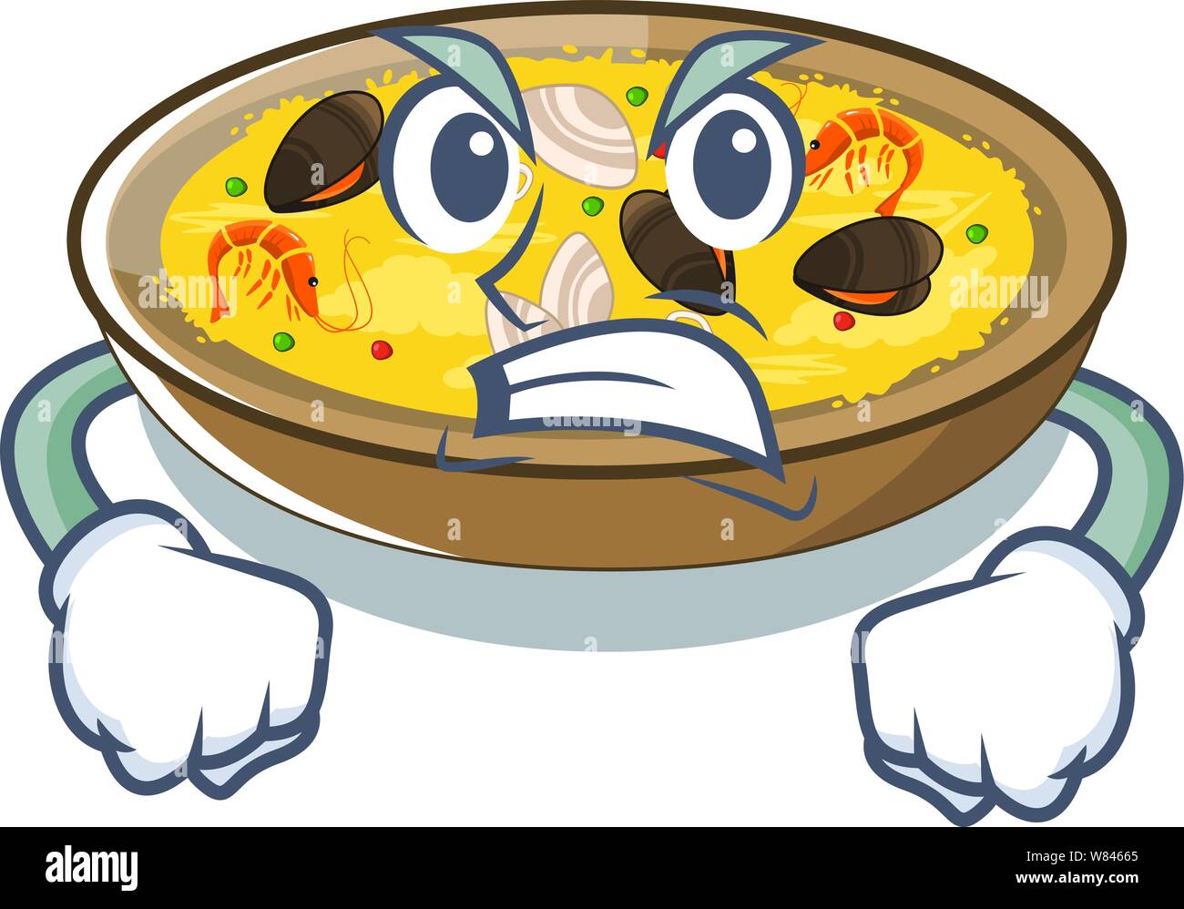 Angry spanish paella dishes in cartoon shape Stock Vector Image & Art ...