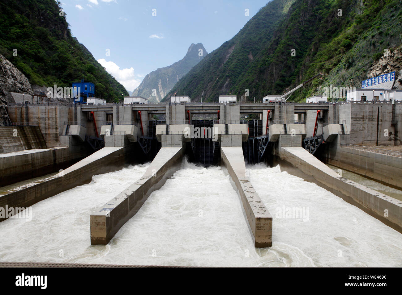--FILE--A view of the Jinping-II Dam, also known as the Jinping-II ...
