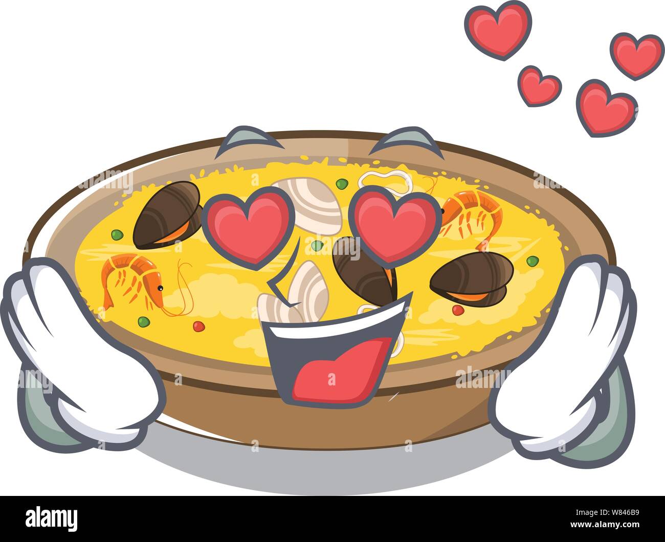 In love spanish paella dishes in cartoon shape Stock Vector Image & Art ...