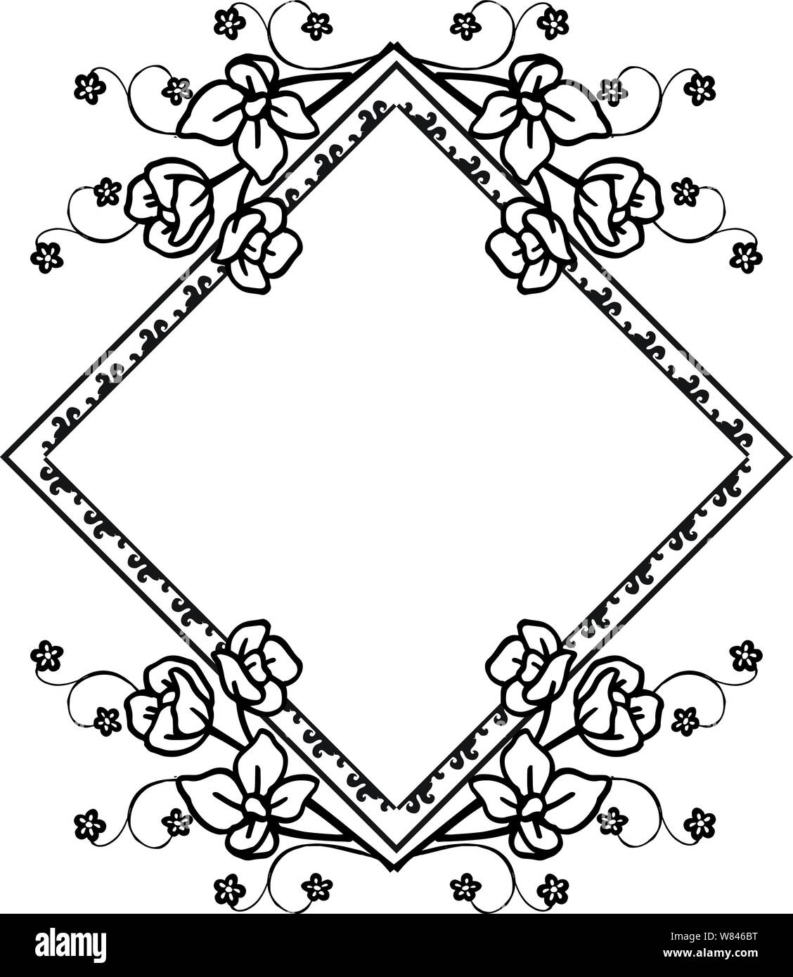 Shape of card, place of text, with design wreath frame. Vector ...