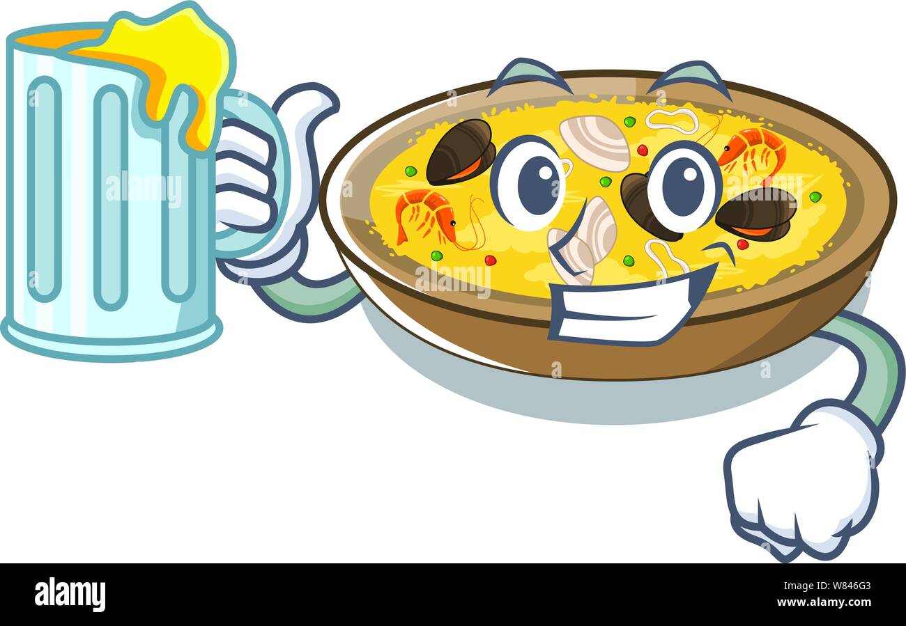 With juice spanish paella dishes in cartoon shape Stock Vector Image ...