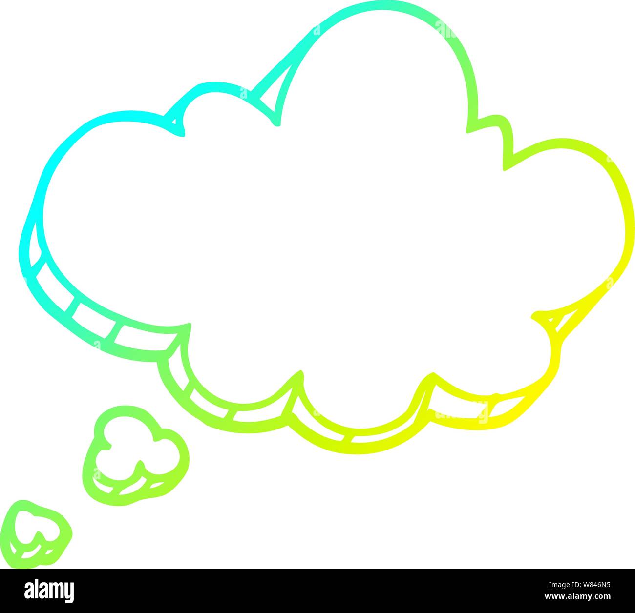 cold gradient line drawing of a cartoon expression bubble Stock Vector ...