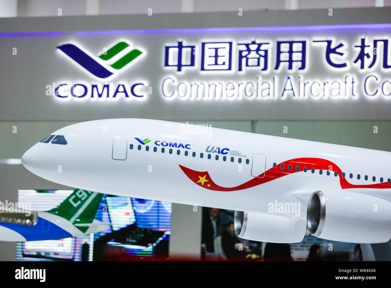 A model of a wide-body commercial jet being developed by China's COMAC ...
