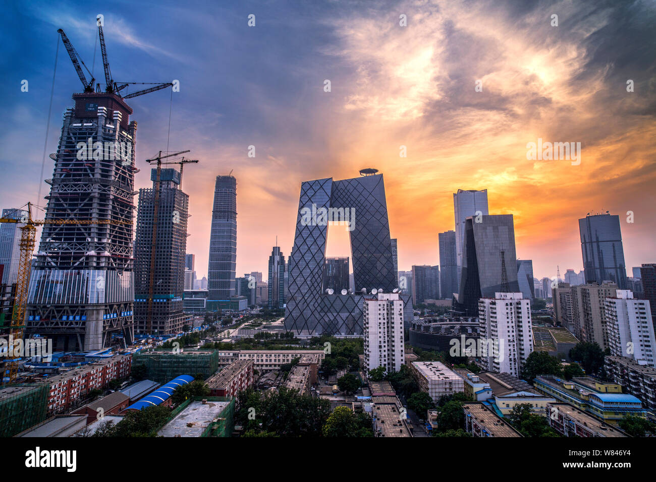 View of CBD (Central Business District) with the CCTV Tower, center ...