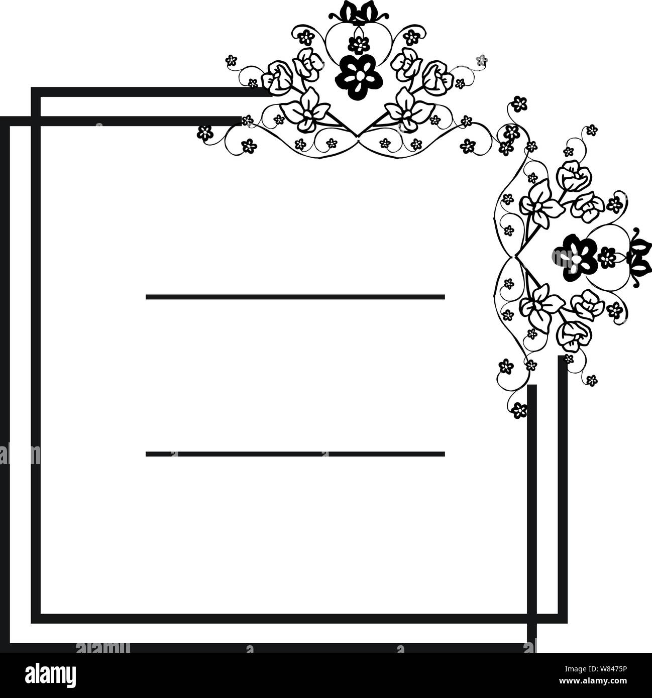 Pattern art wreath frame, for template of cards. Vector illustration ...
