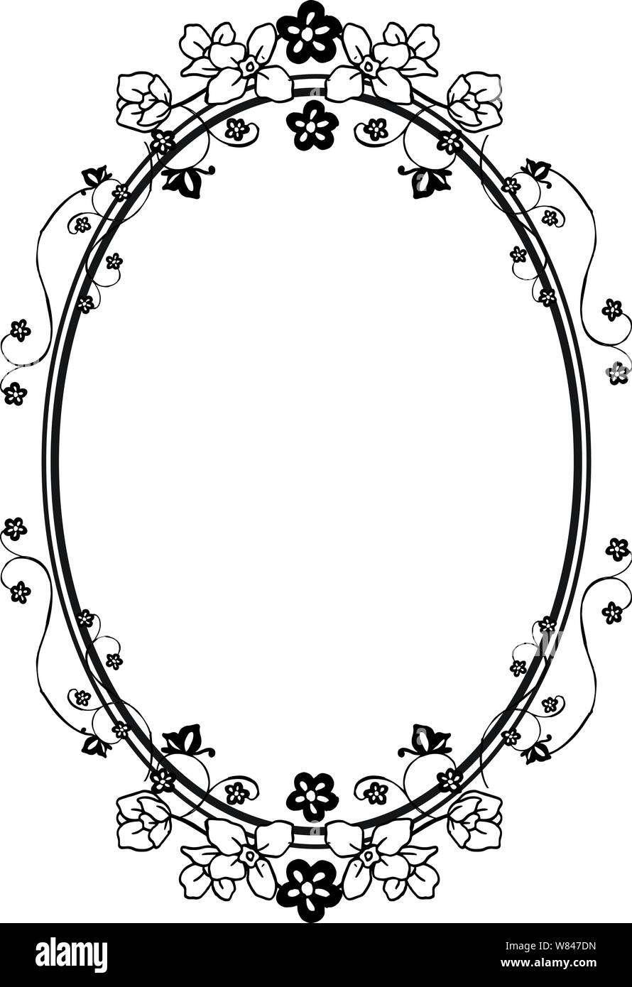 Pattern art wreath frame, for template of cards. Vector illustration ...