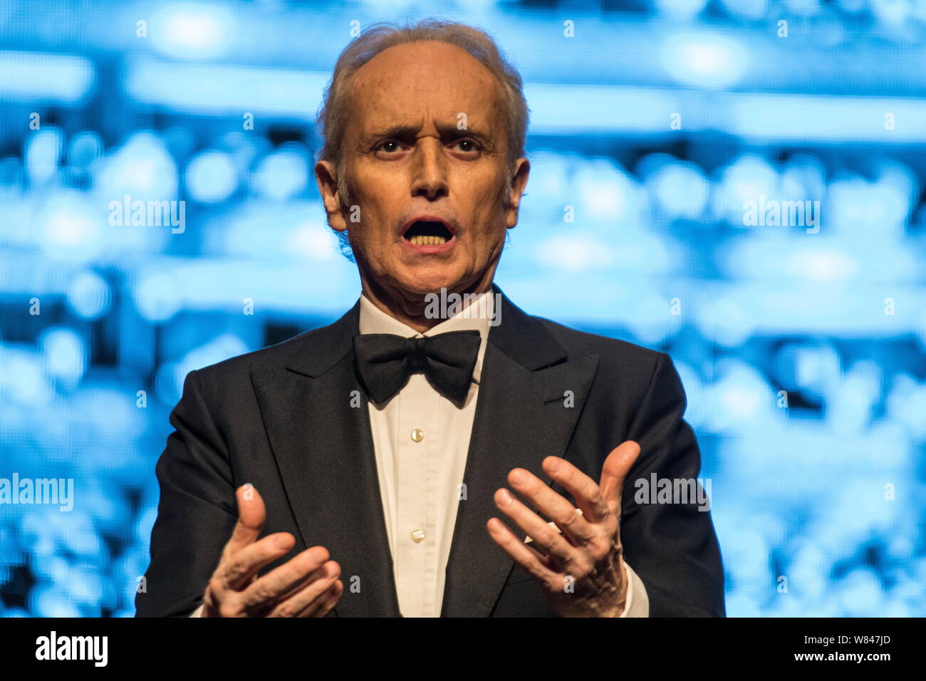 Spanish tenor Jose Carreras performs at the Shenzhen concert during his ...