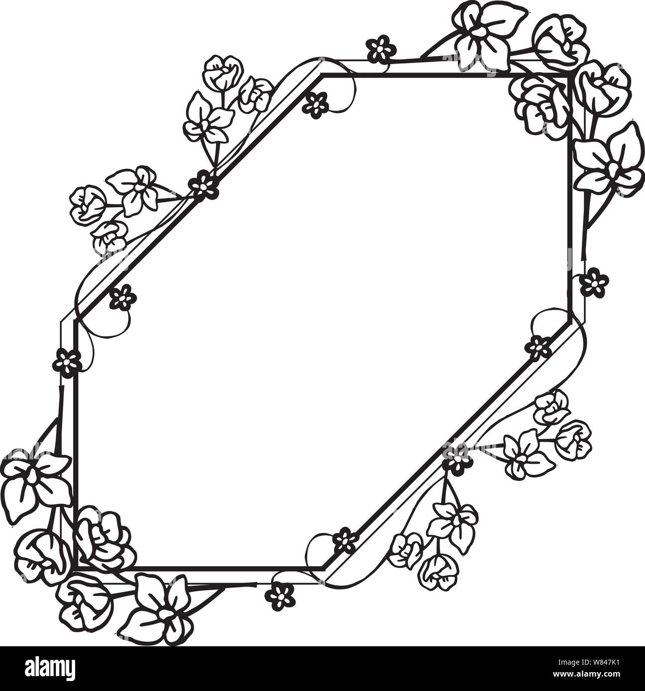 Pattern art wreath frame, for template of cards. Vector illustration ...
