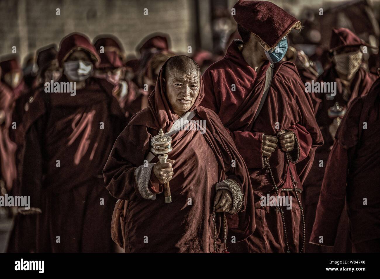 Nuns attend an assembly at the Yarchen Gar Monastery, known as the ...